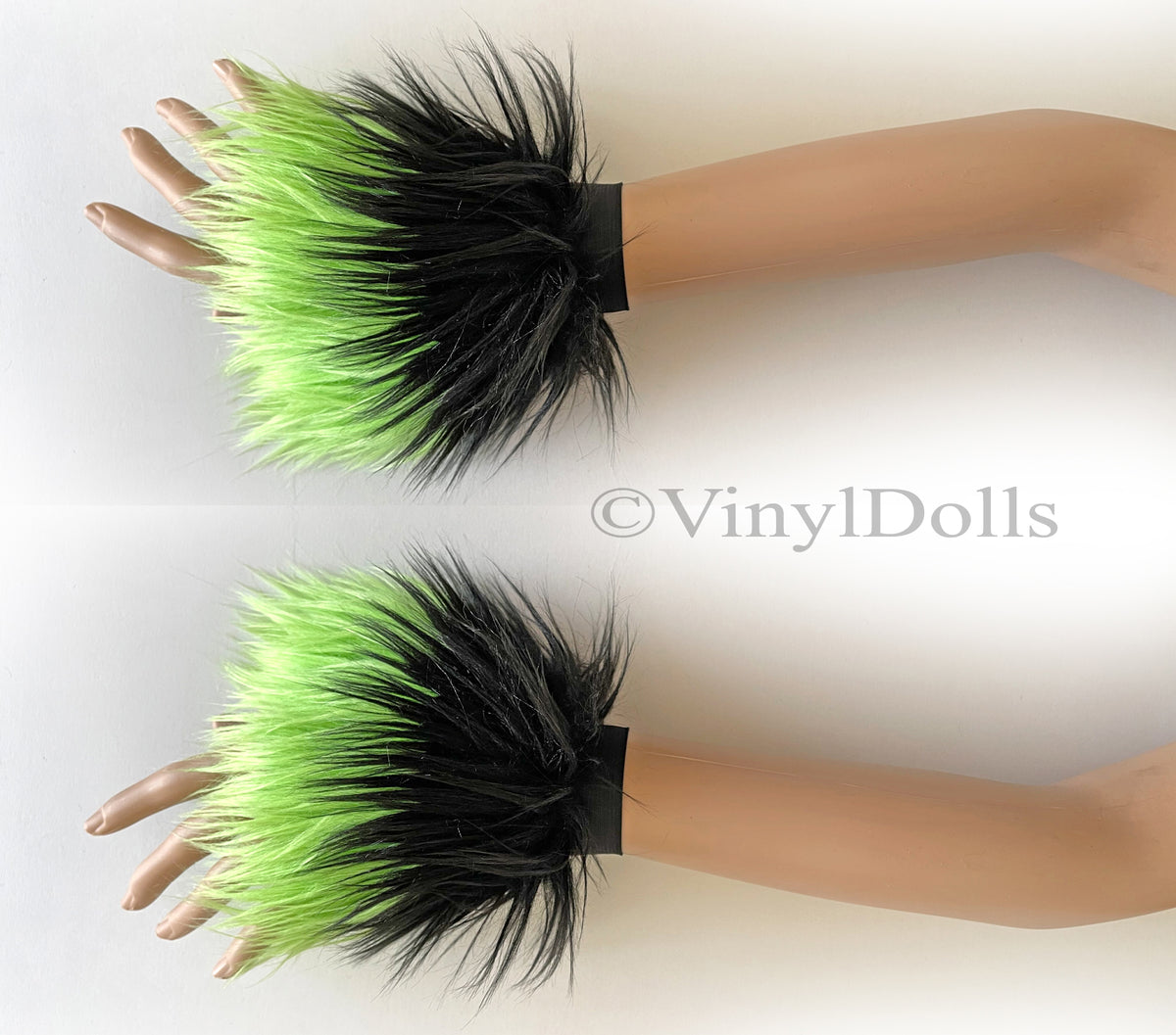 Black Lime Furry Wrist Cuffs – VinylDolls